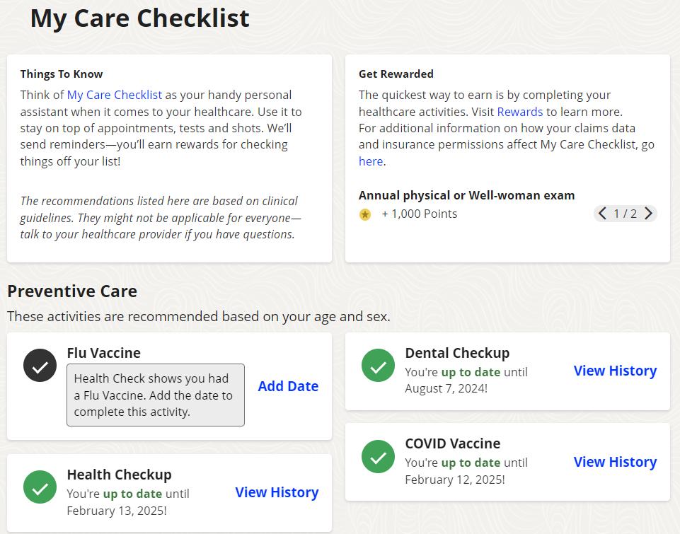 About My Care Checklist – Cigna
